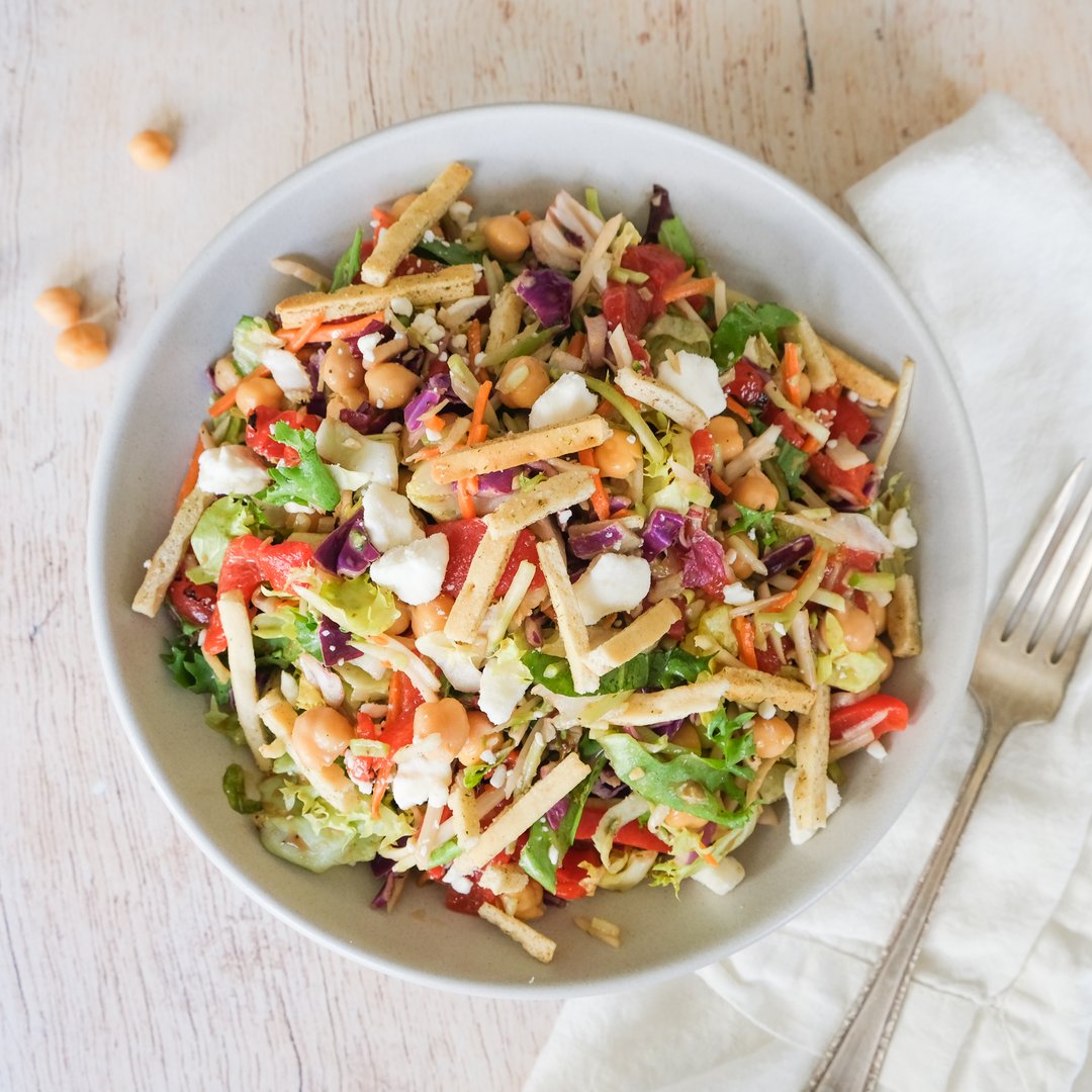 Short Cut Mediterranean Chopped Salad with Chickpeas, Roasted Red ...