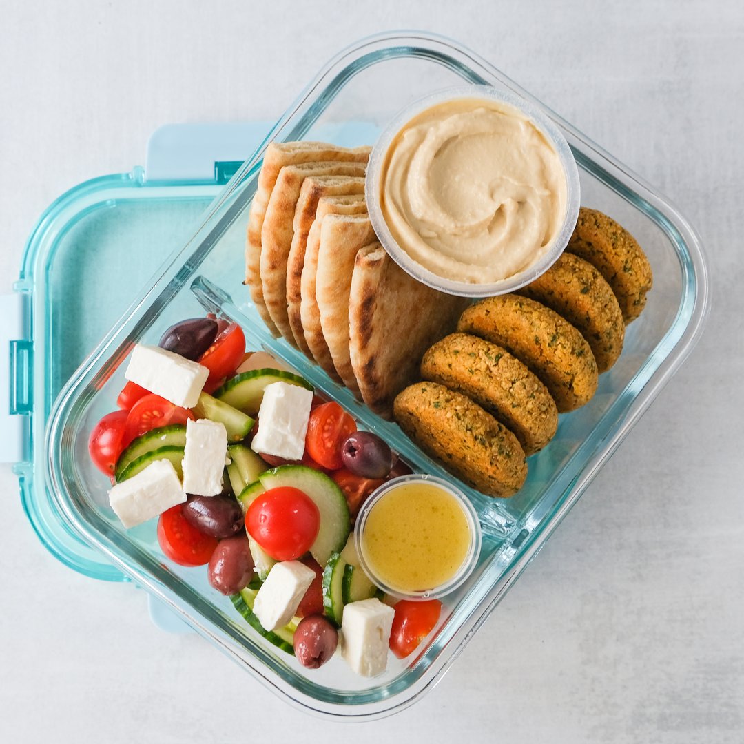 Falafel Bento Box with Hummus, Pita Bread & Greek Salad | Vons