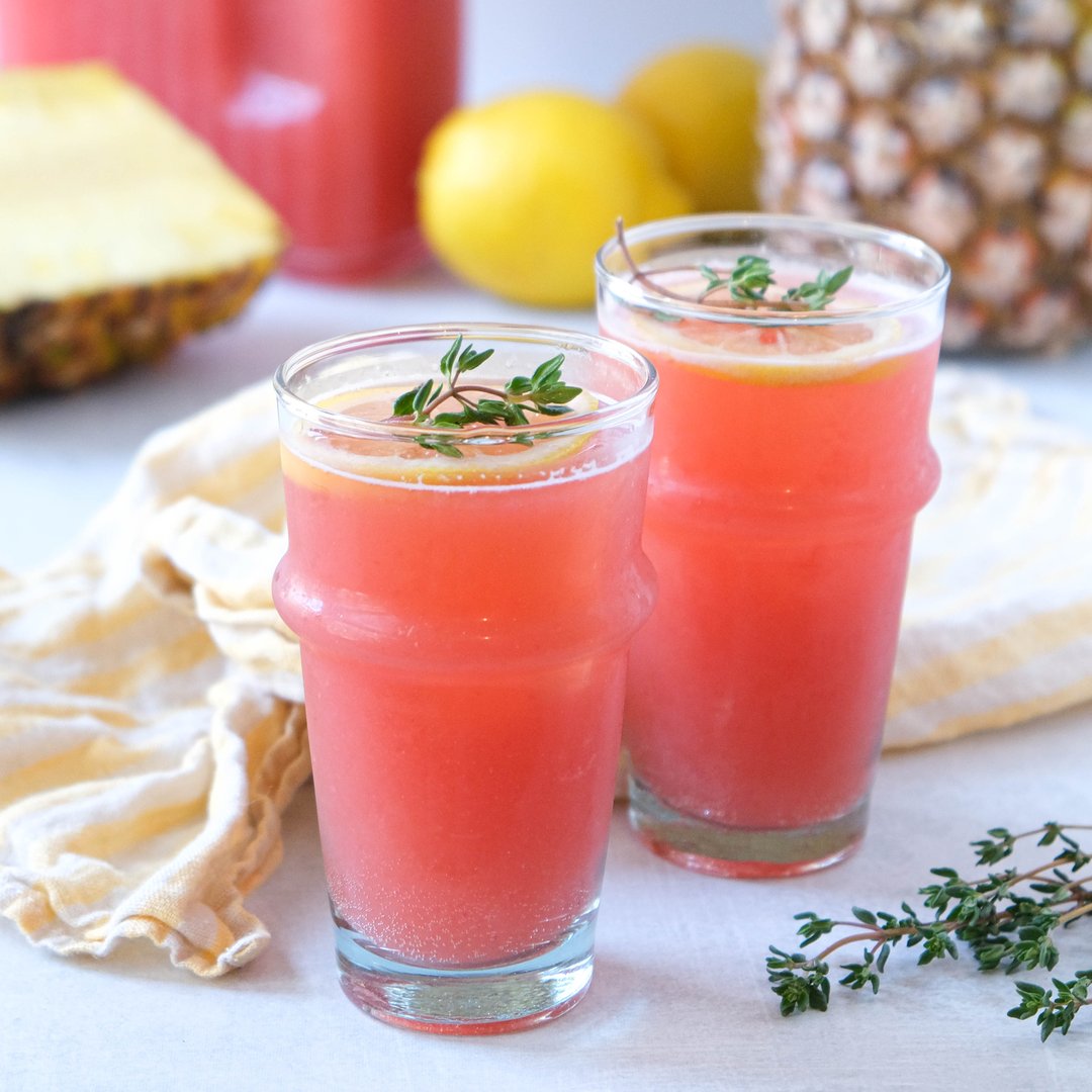 Non-Alcoholic Thyme-Scented Pineapple Pink Lemonade Punch | Vons