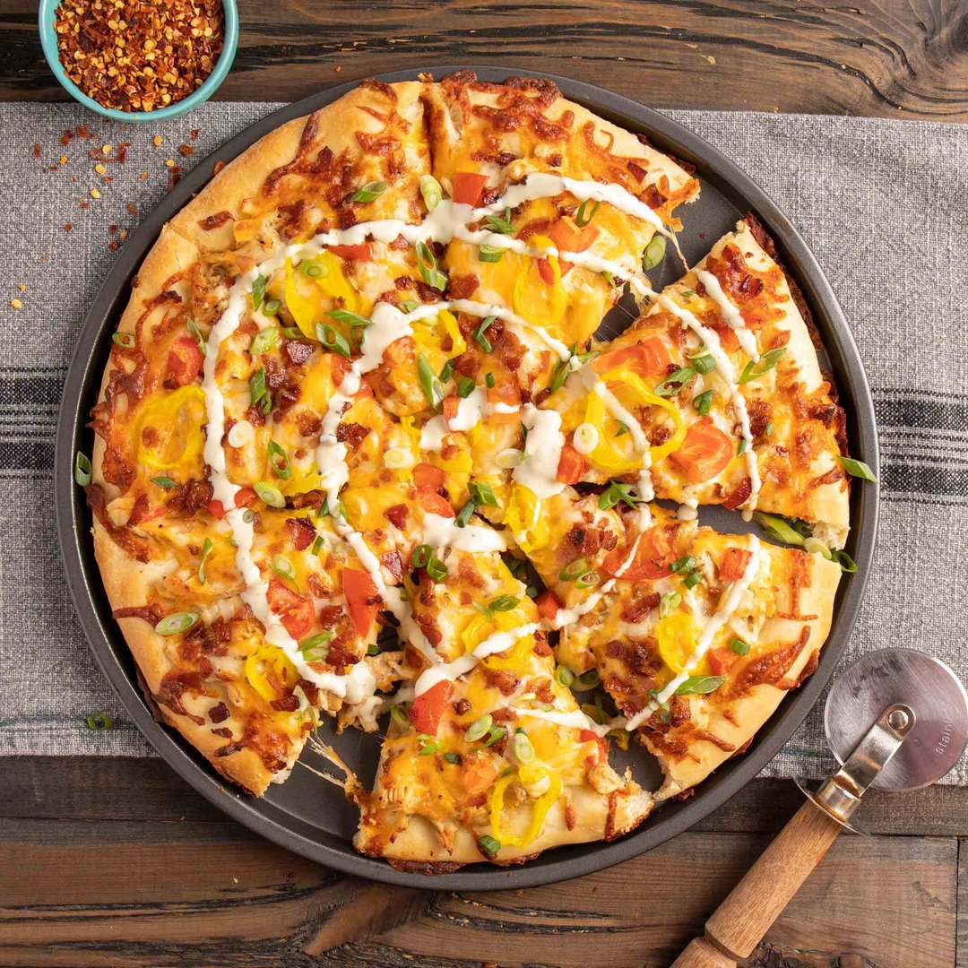 Chicken Bacon Ranch Pizza by PAM® Cooking Spray & Wish-Bone® Dressing ...