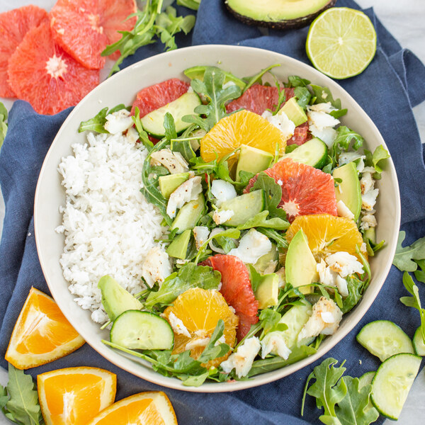 Fish Recipes - Pan-Fried Cod, Citrus Fruit, Avocado & Arugula Salad ...