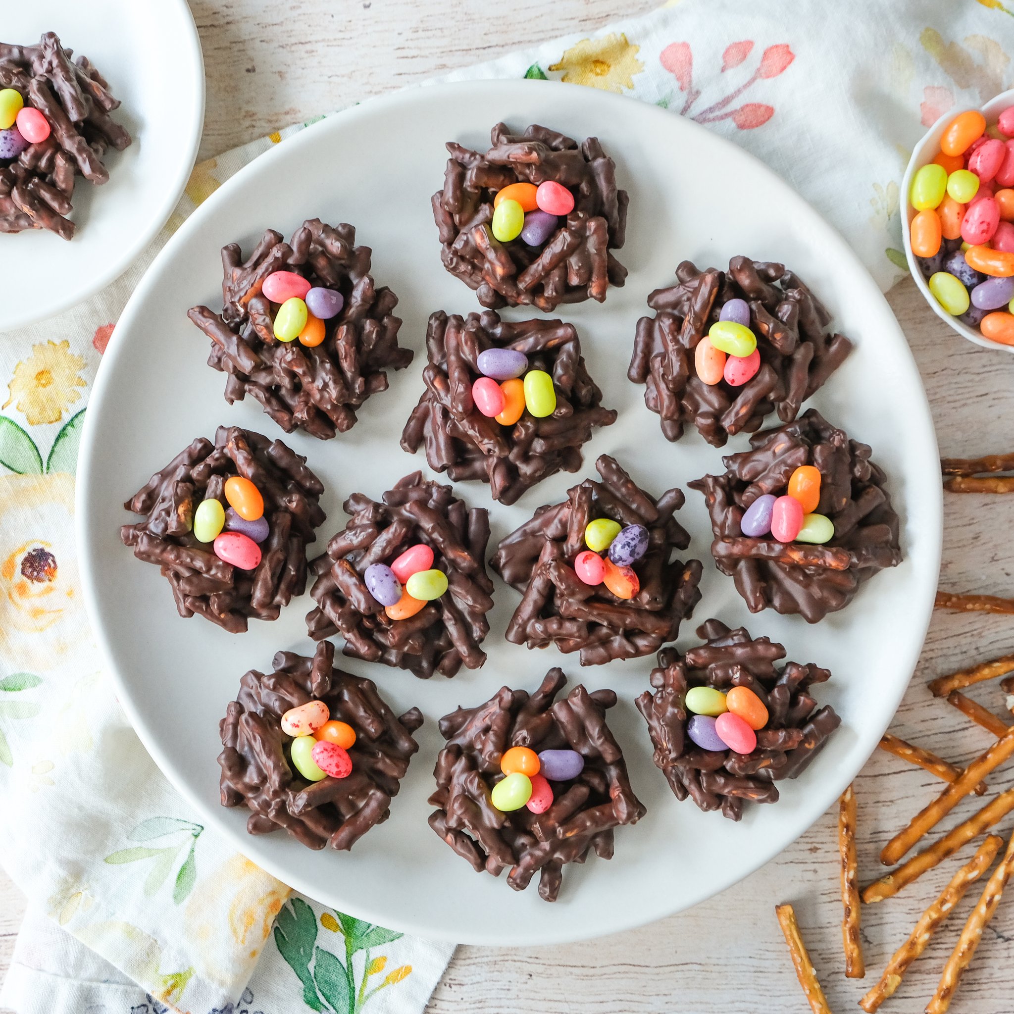 Chocolate Pretzel "Bird Nests" with Jelly Bean Eggs | Safeway
