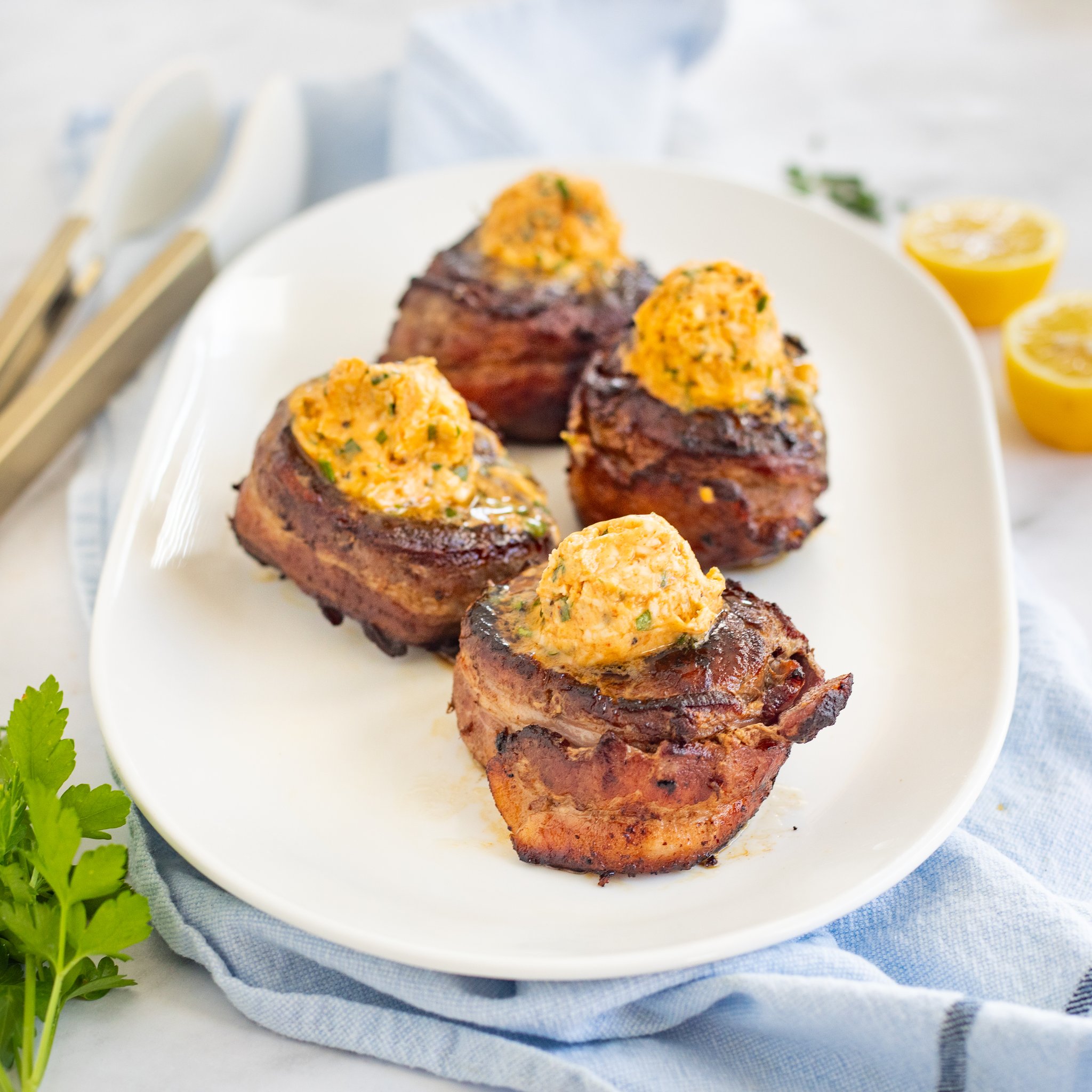 Grilled Bacon-Wrapped Beef Tenderloin with "Cowboy" Butter | Safeway