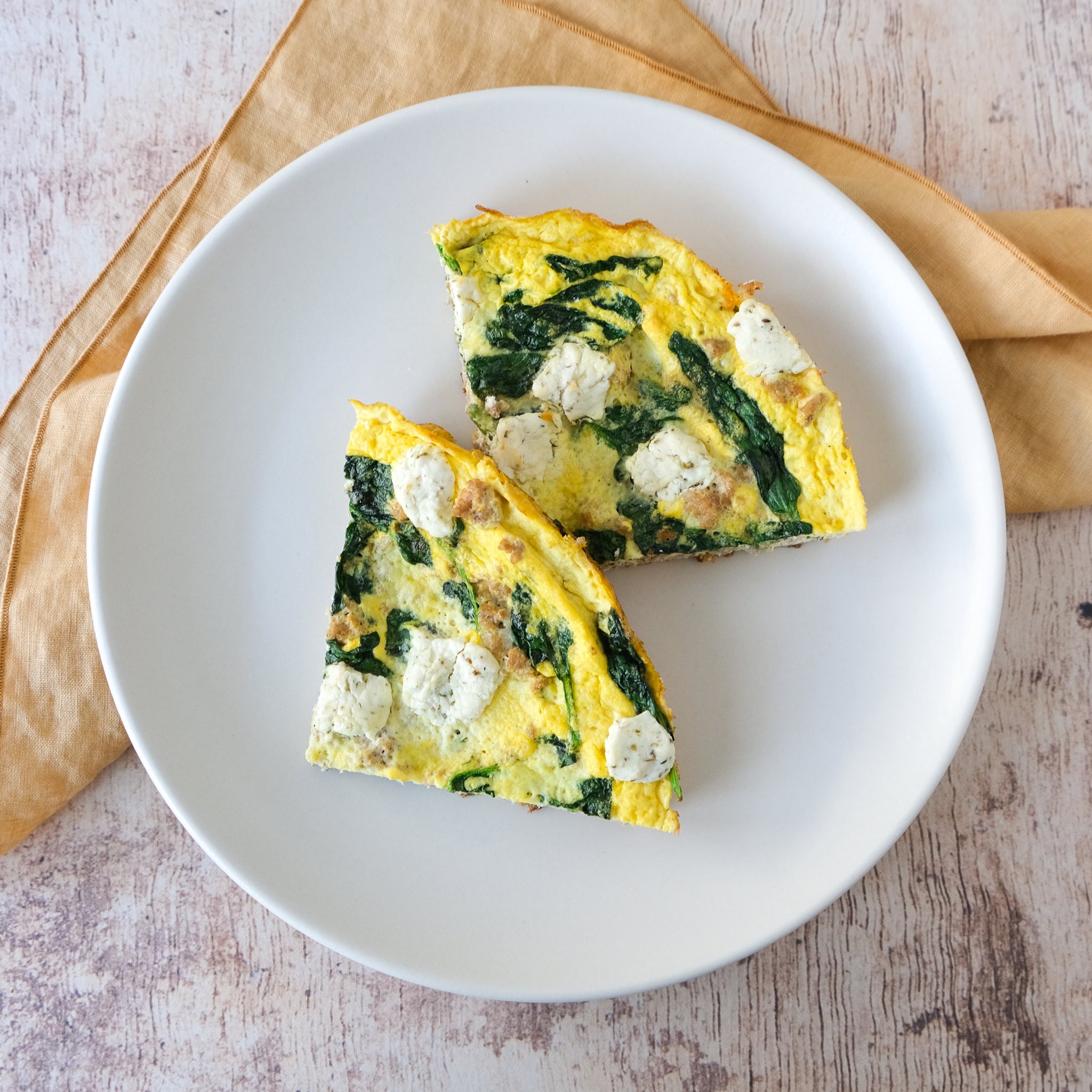 Short Cut Ground Chicken & Spinach Frittata with Garlic-Herb Goat ...