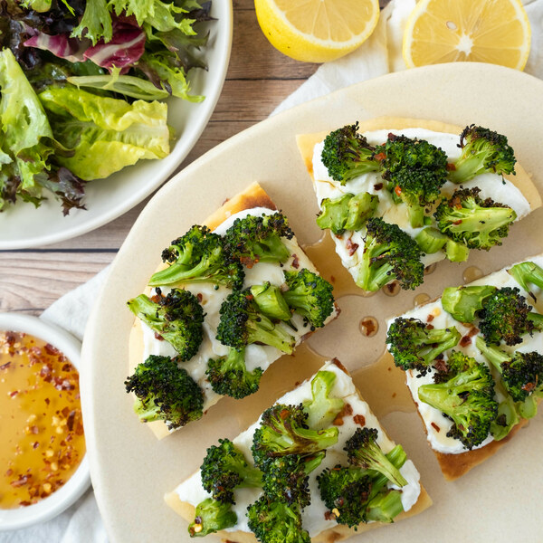 Vegetarian Recipes - Charred Broccoli Flatbread with Lemony Ricotta ...