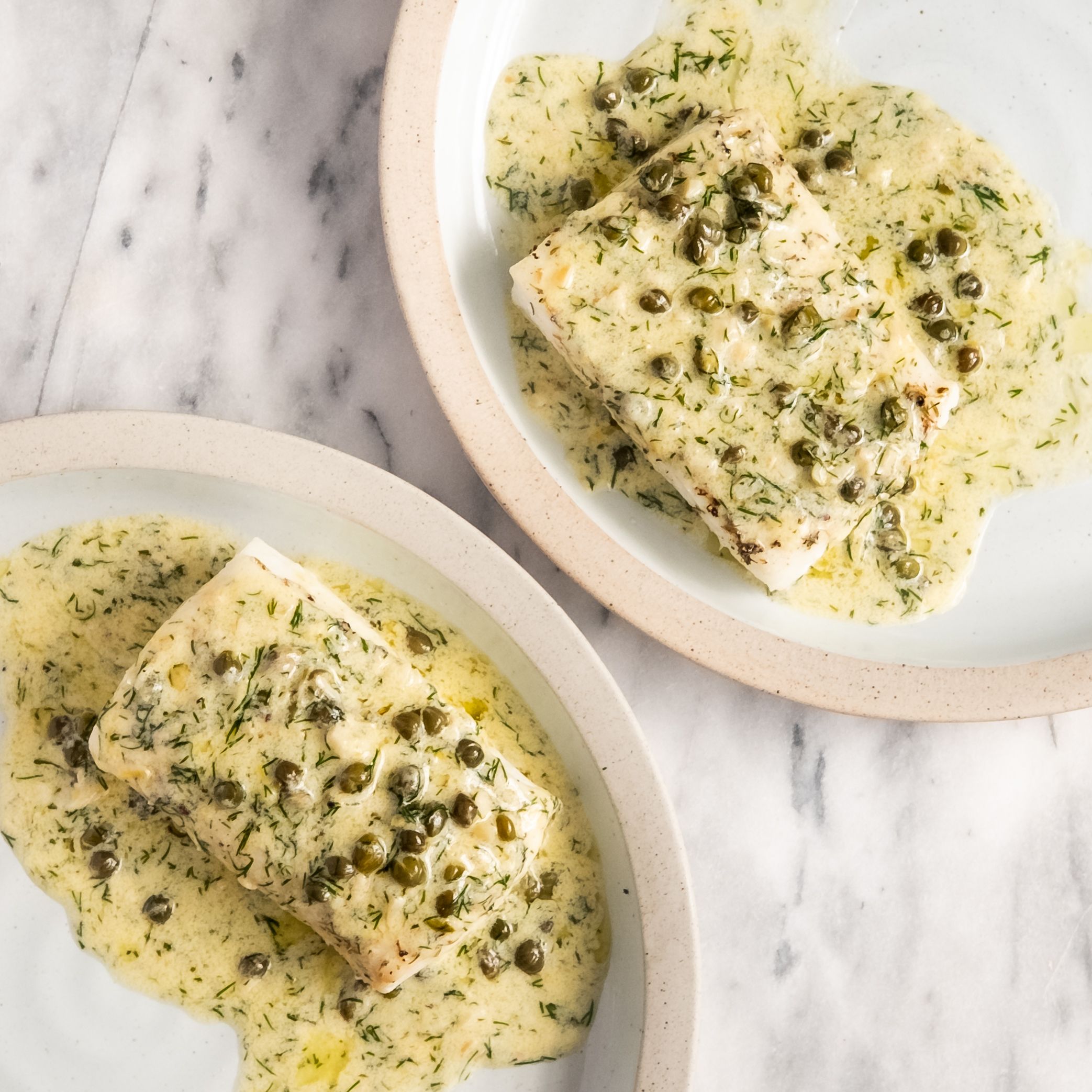 Baked Halibut with Lemony Dill & Caper Cream Sauce | ACME Markets