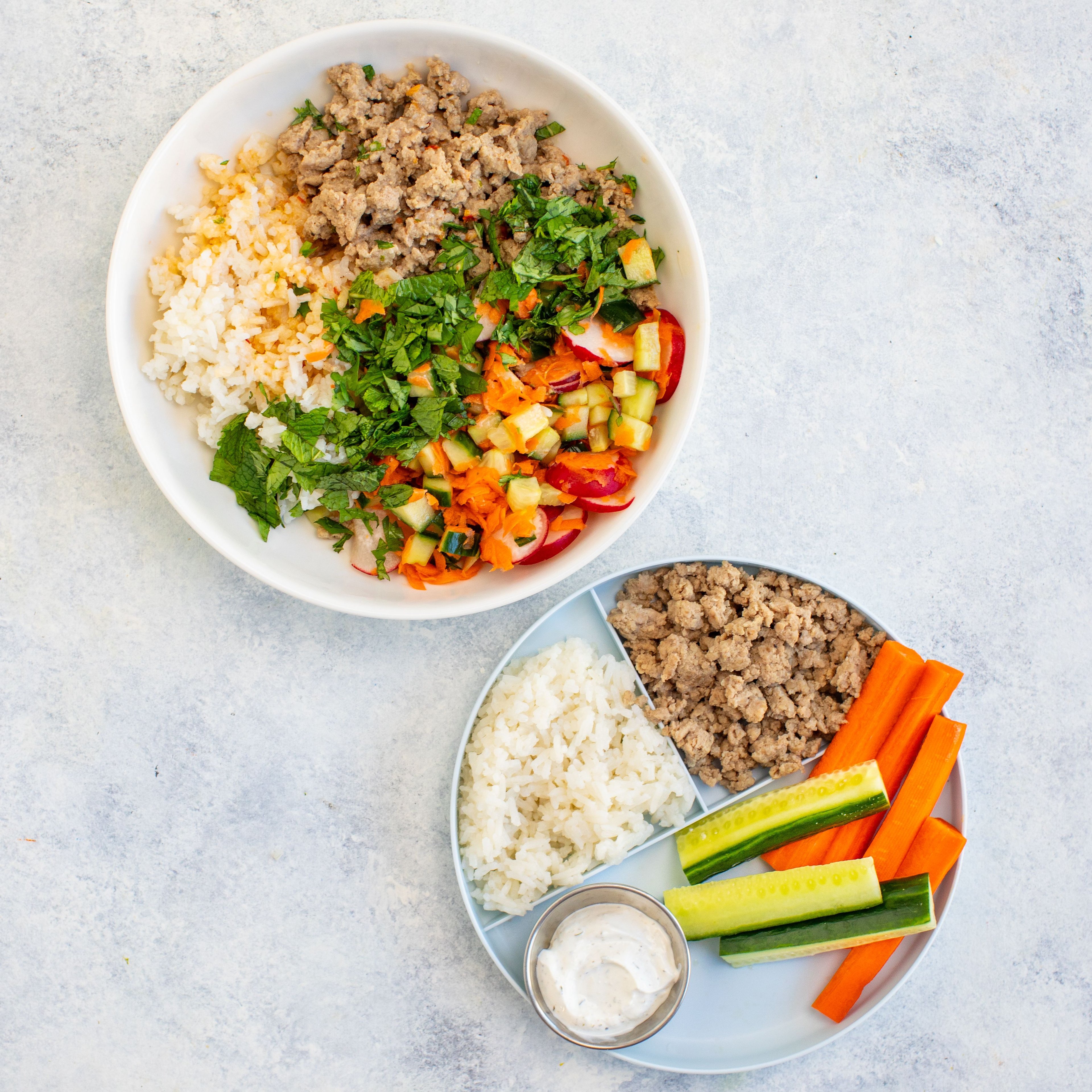 Vietnamese Turkey "Banh Mi" Rice Bowl with Mixed Veggies (Two Ways ...