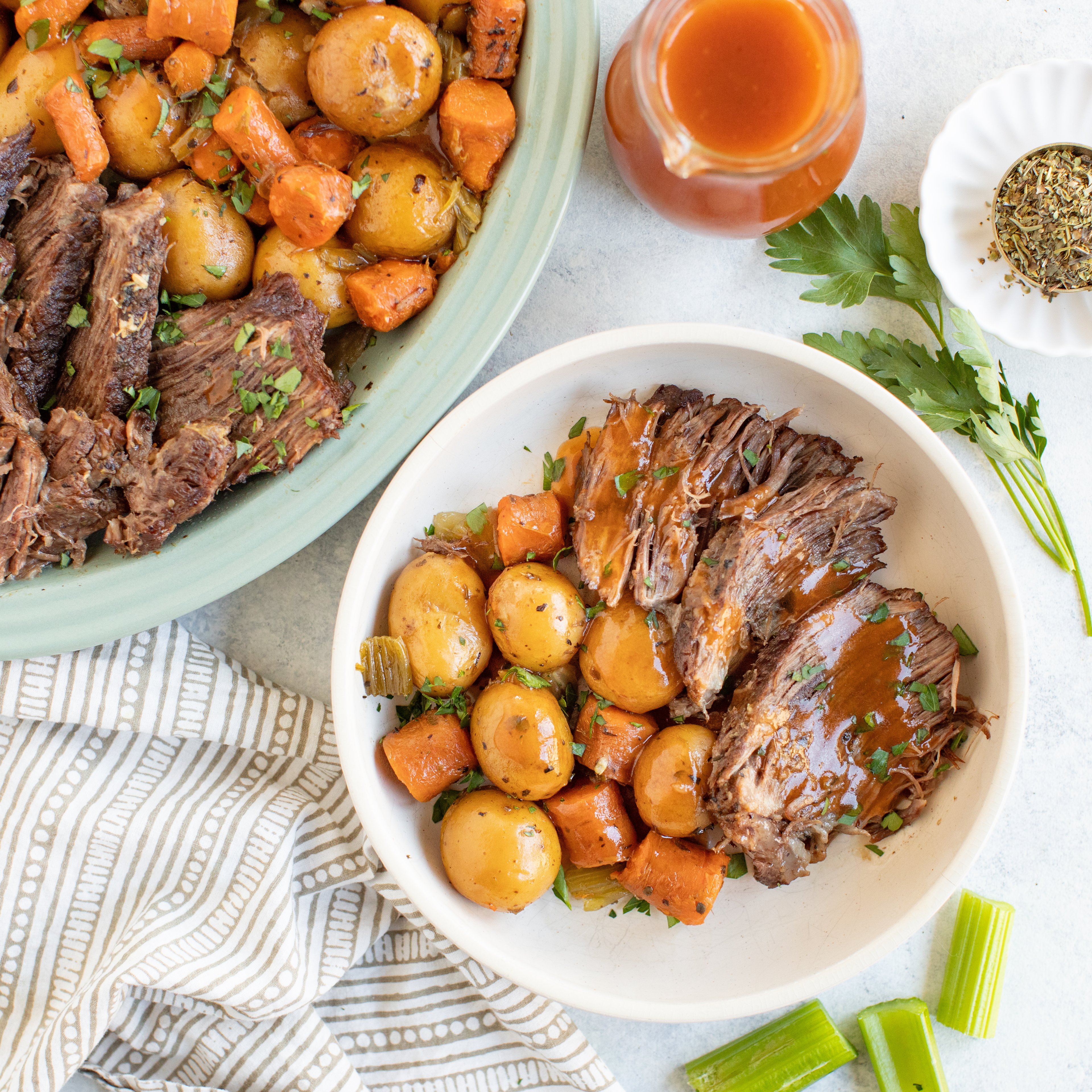 Classic Slow Cooker Beef Pot Roast with Potatoes, Carrots & Gravy ...