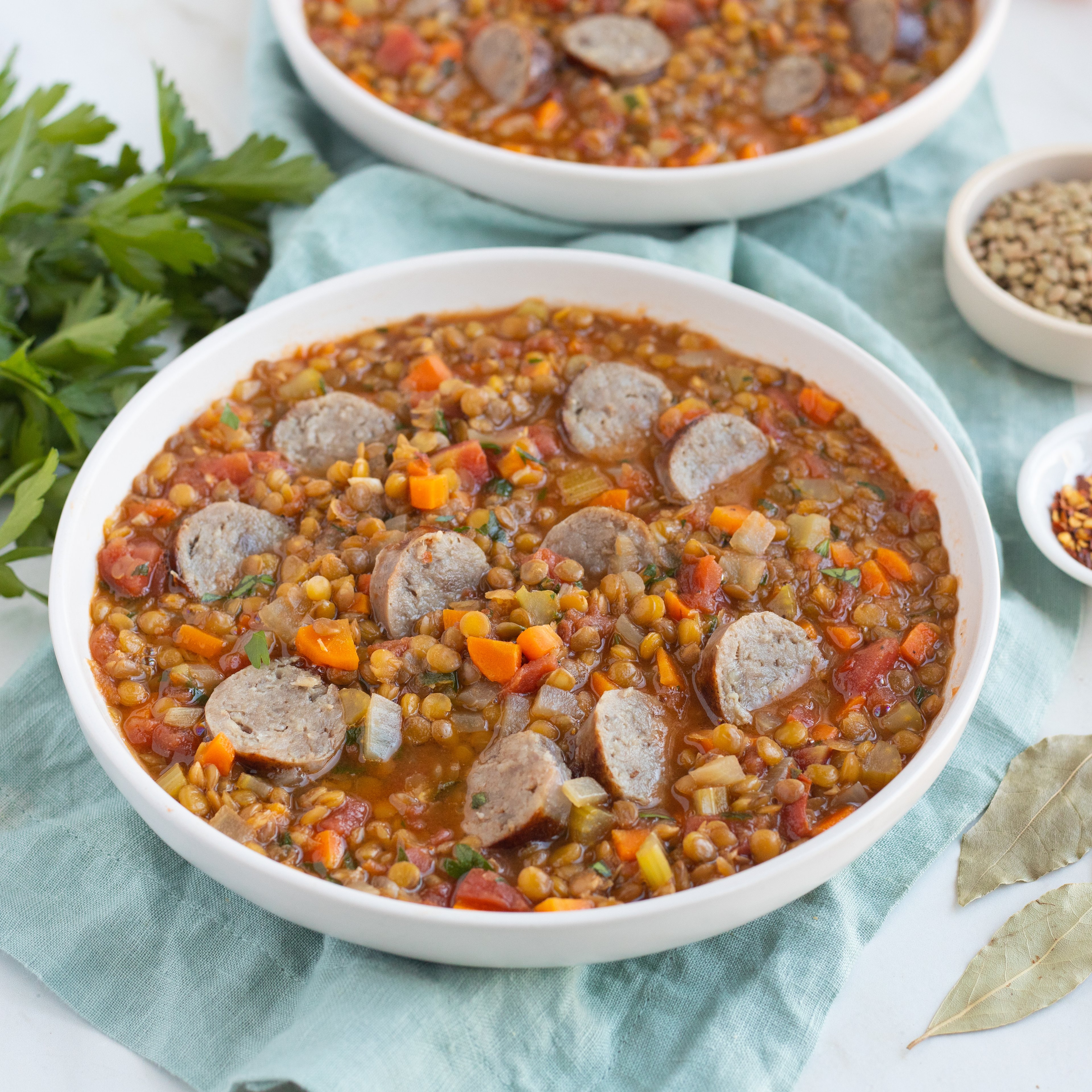 Stewed Lentils with Pork Sausage, Tomato, Carrot & Celery | Albertsons