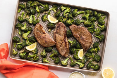 Sheet Pan Petite Sirloin and Lemon Parmesan Broccoli | Safeway