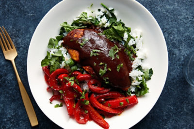 Chicken Mole Poblano over Spinach Rice | Safeway