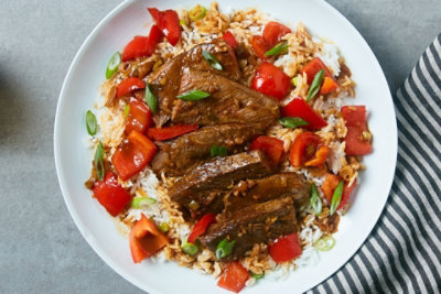 Orange Beef with Bell Pepper and Scallion Rice | Safeway