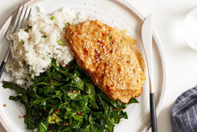 Soy-Glazed Turkey Meatloaf with Coconut Rice and Greens | Safeway