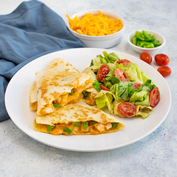 Shrimp & Bell Pepper Quesadilla with Tomato-Butter Lettuce Salad ...