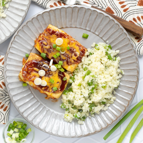 Fish Recipes - Cheesy BBQ Tofu Bake with Green Onion-Bell Pepper ...