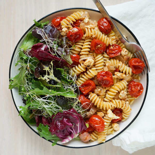 Pasta Recipes - Roasted Tomato, Feta & Shallot Pasta with Lemon-Dijon ...
