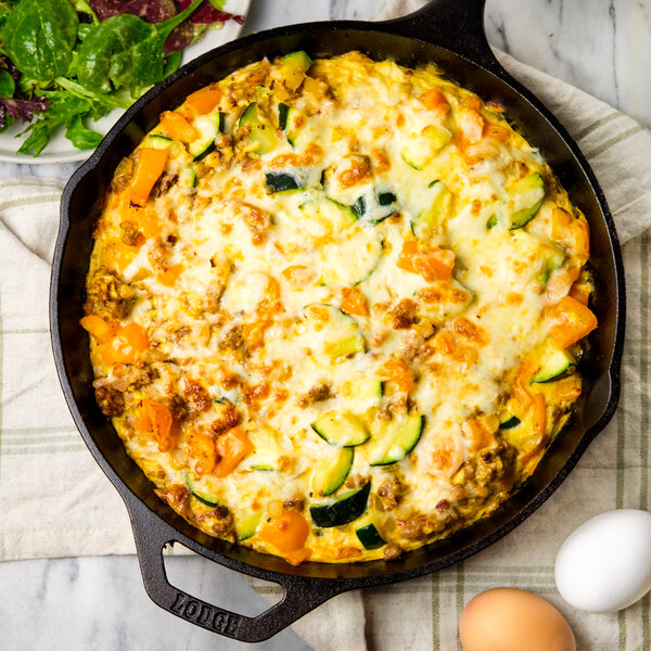 Smoky Veggie Ground Frittata with Pepper, Zucchini & Dressed Greens ...