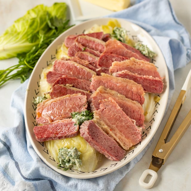 Slow Cooker Corned Beef & Cabbage with Garlic-Parsley Butter | Safeway