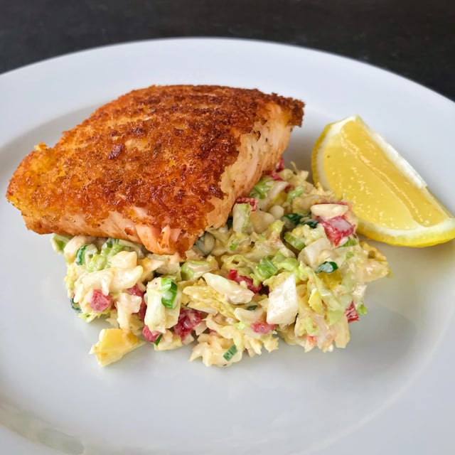 Breaded Salmon with Pimento Cheese Slaw | Albertsons