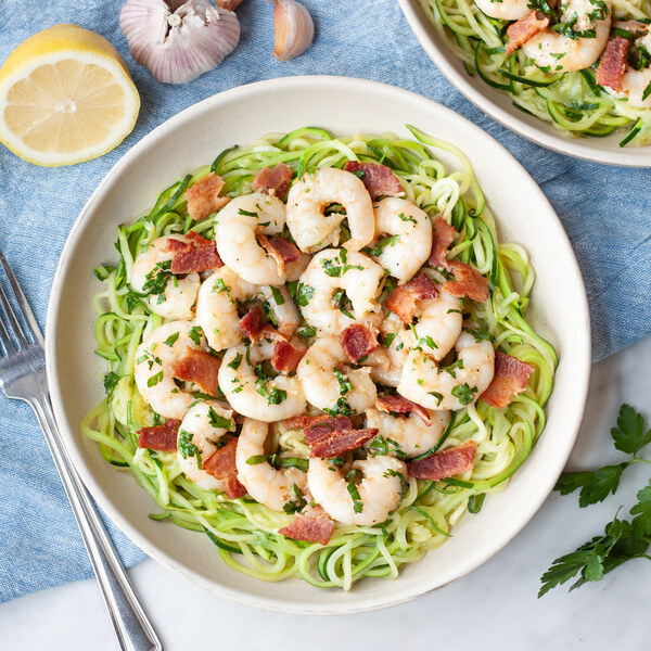 Fish Recipes - Shrimp Scampi with Bacon & Zucchini Noodles | Albertsons
