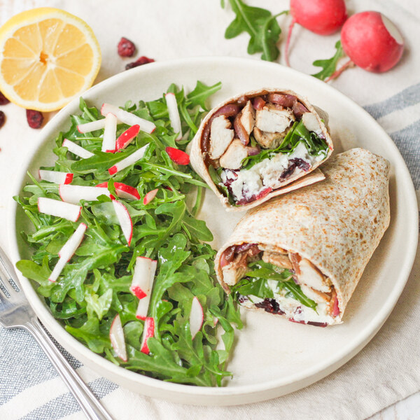 Balsamic Chicken Wrap with Goat Cheese, Cranberries & Lemony Arugula ...