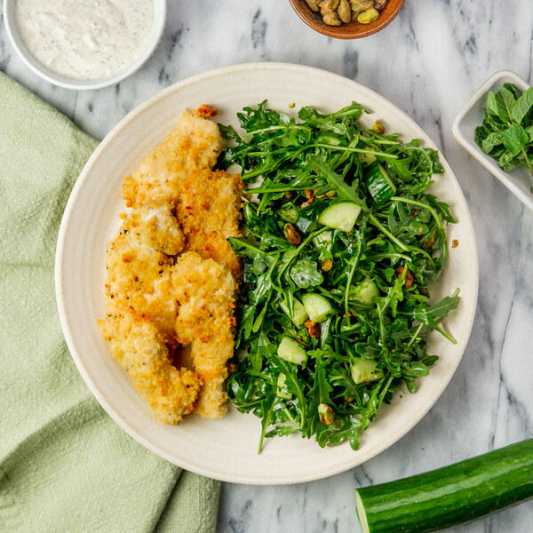 Chicken Tenders with Za'atar Yogurt & Minty Arugula-Pistachio Salad ...
