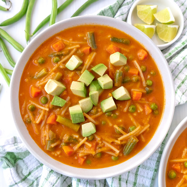 Soup Recipes - Mexican Tomato Soup (Sopa de Fideo) with Pasta, Veggies ...