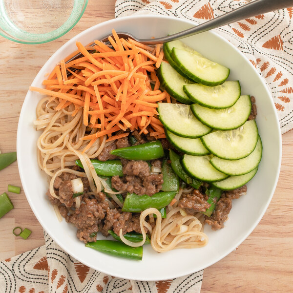Veggie Recipes - Peanut Veggie Ground Noodle Bowl with Snap Peas ...