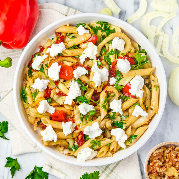 Italian Pasta Salad with Roast Fennel, Peppers, Walnuts & Goat Cheese ...