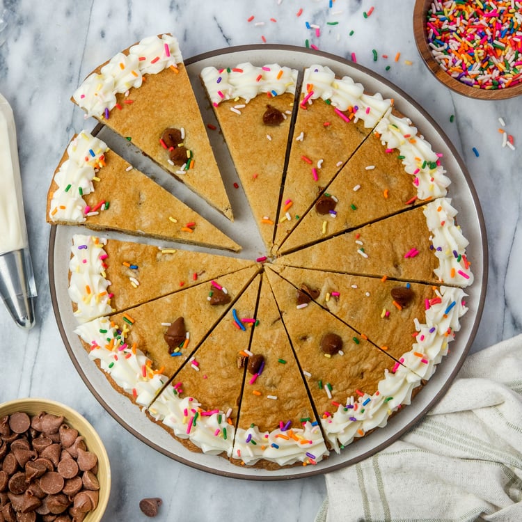 Giant Chocolate Chip Cookie "Cake" with Vanilla Frosting | Vons