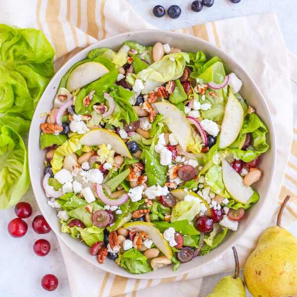 Salad Recipes - Butter Lettuce Salad with Beans, Mixed Fruit, Goat ...