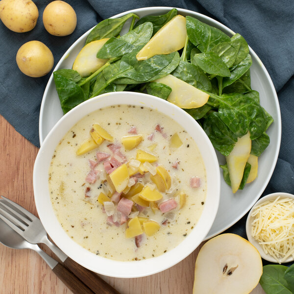 Soup Recipes - Ham, Cheese & Potato Soup with Honey Mustard Pear ...