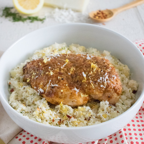 Chicken Recipes - Garlic & Parmesan Chicken with Buttery Cauliflower ...
