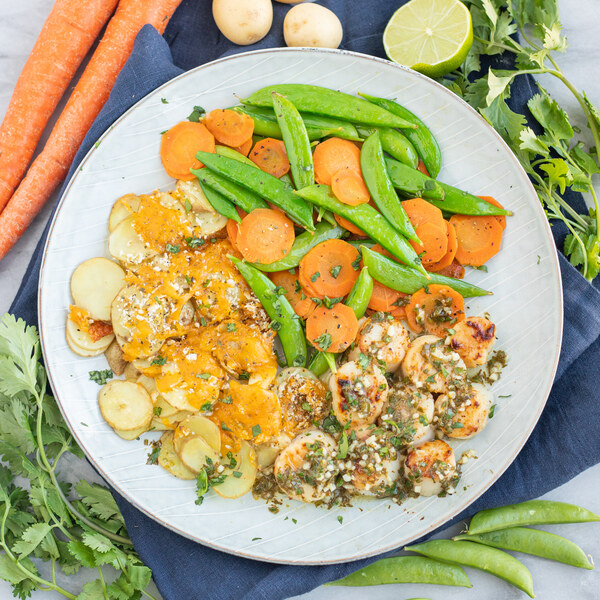 Fish Recipes - Scallops With Cilantro-Lime Butter, Cheddar Potatoes ...