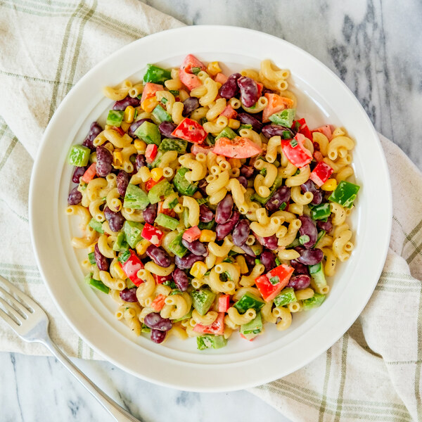 Cajun Macaroni Salad with Kidney Beans, Corn, Peppers & Green Onion ...
