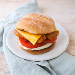 Short Cut Crispy Fish Burger with American Cheese, Tomato & Tartar ...