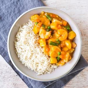 Short Cut Mango Shrimp Curry with Mixed Veggies & Basmati Rice | Randalls