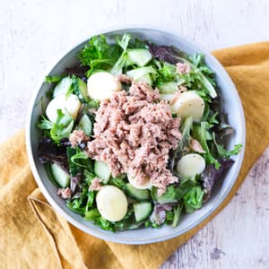 Short Cut Tuna, Potato, Cucumber & Mixed Green Salad with Honey Mustard ...