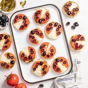 "Lady Bug" Caprese Pizzettes with Basil Pesto, Fresh Mozzarella ...