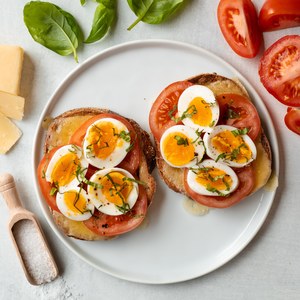Cheesy Tomato Toast with Soft-Boiled Egg & Honey-Dijon Mayo | Jewel-Osco