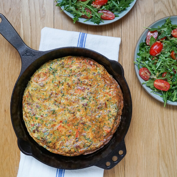 Cheesy Prosciutto, Tomato & Leek Frittata with Lemony Arugula Salad ...