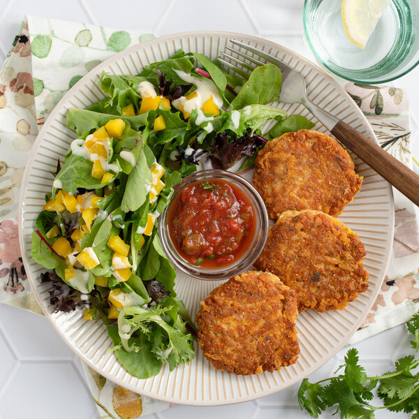 Fish Recipes - Salmon Parmesan Fritters with Salsa & Bell Pepper-Ranch ...