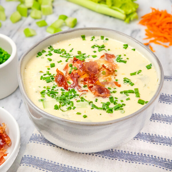 Vegetarian Recipes - Creamy Potato-Vegetable Soup with Crispy ...
