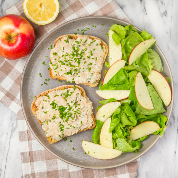 Garlicky Smashed White Beans on Toast with Apple-Butter Lettuce Salad ...
