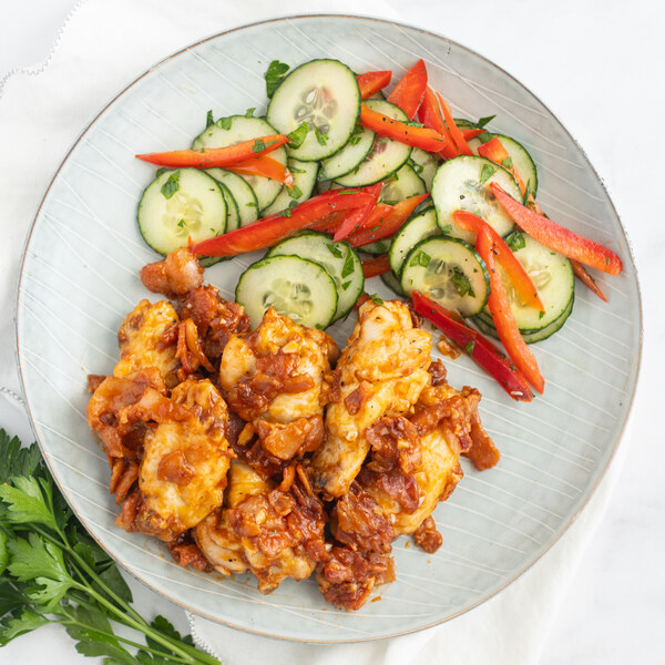 Maple-Bacon Chicken Wings with Cucumber, Bell Pepper & Parsley Salad ...