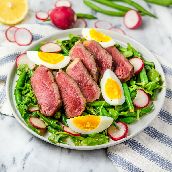Lemon-Basil Steak Salad with Eggs, Green Beans, Radishes & Arugula ...