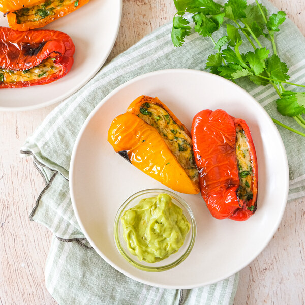 Cheese & Cilantro-Stuffed Bell Peppers with Guacamole | Safeway