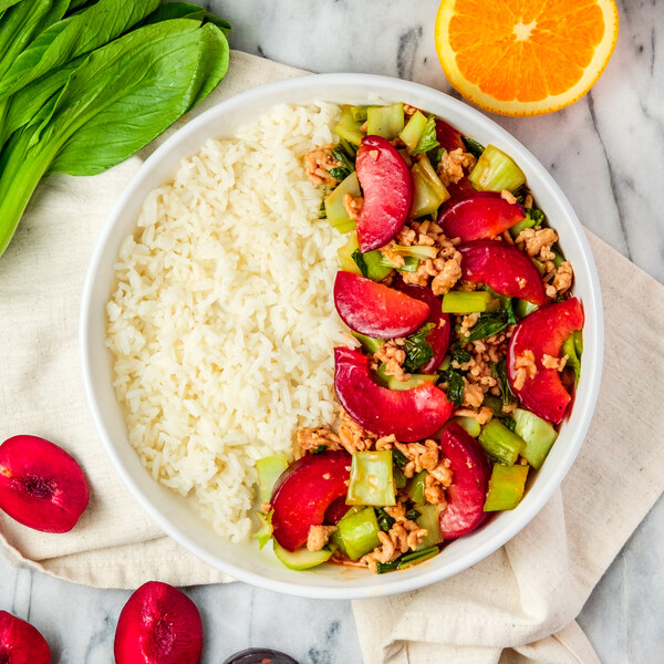 Sweet 'n' Sour Chicken Stir-Fry with Plums, Bok Choy & Rice | Jewel-Osco