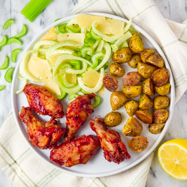 Cherry Glazed Wings with Roast Potatoes & Fennel-Parmesan Salad | Safeway